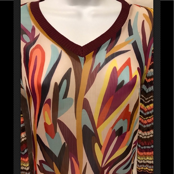 Missoni | Tops | Missoni Target Nwot Chevron Blouse Sweater Sheer | Poshmark